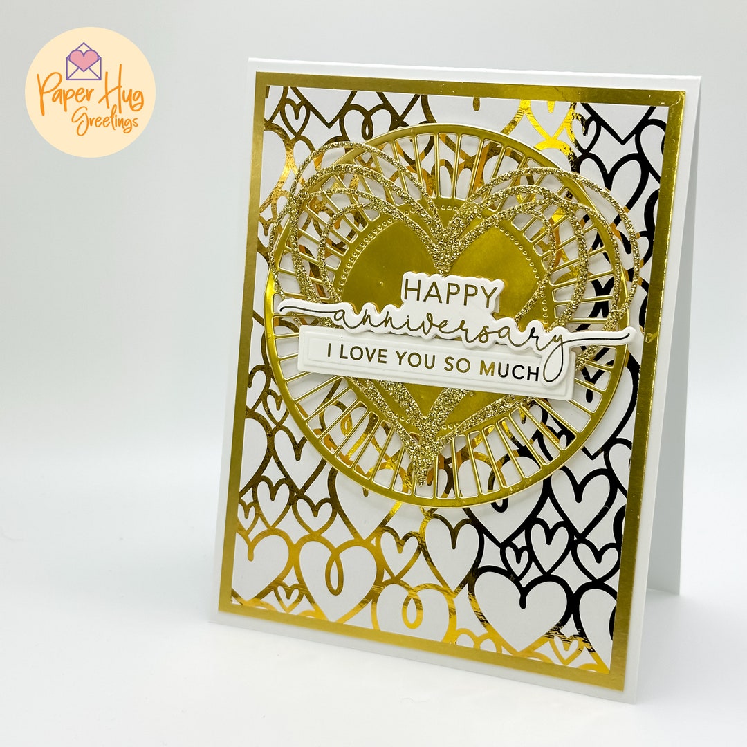 Anniversary Card, Handmade Anniversary Card, Anniversary Greeting Card ...