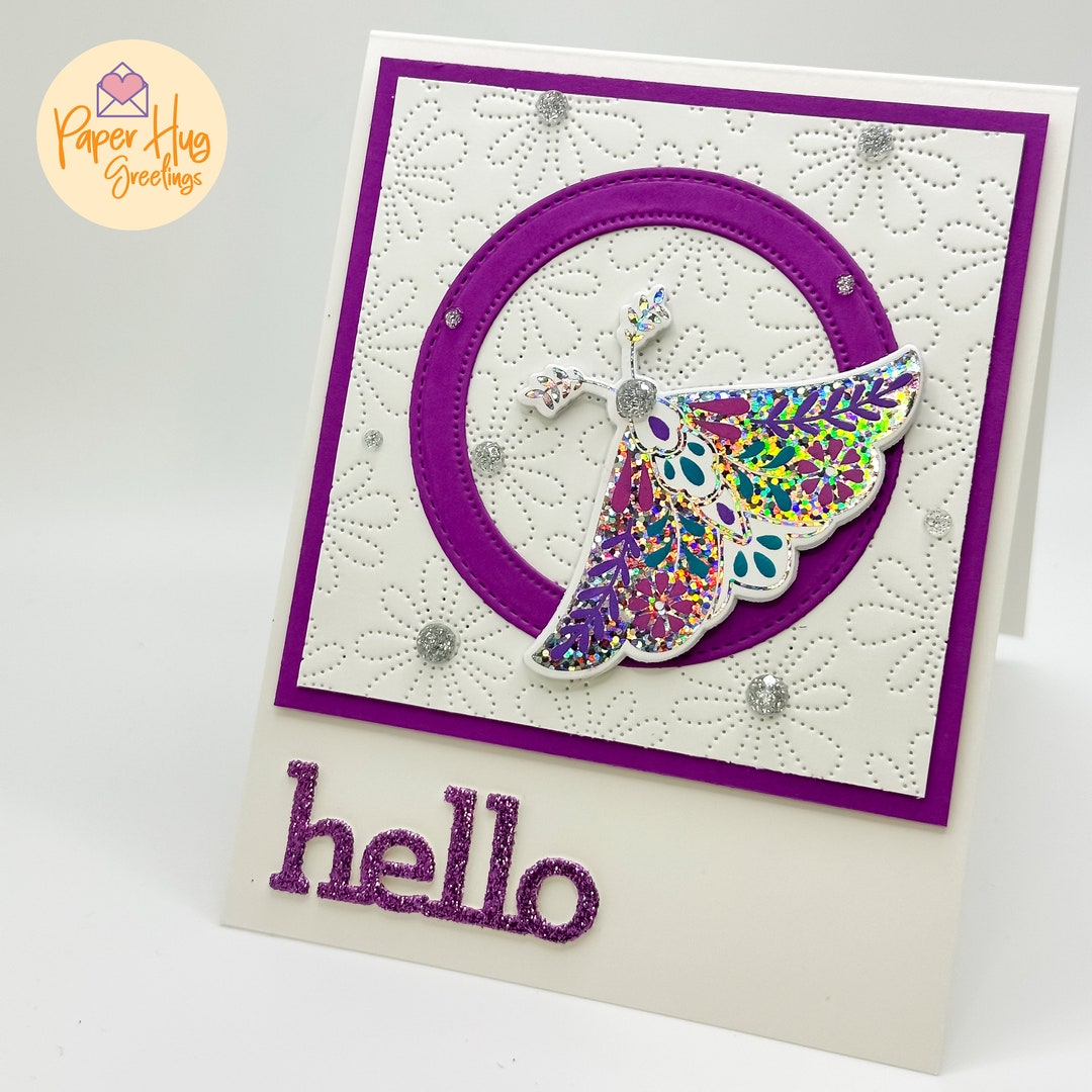 Hello Handmade Card With Foiled Moth, Moth Handmade Card, Handmade ...