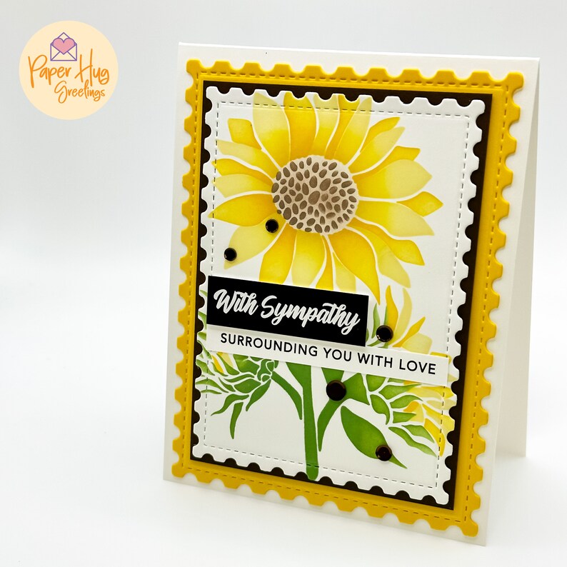 With Sympathy Surrounding You With Love Handmade Sunflower Greeting ...