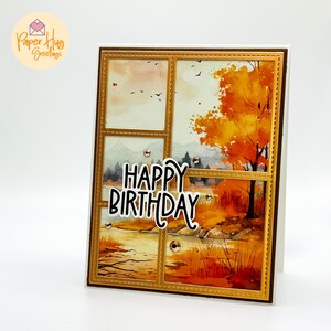 Happy Birthday Landscape Scene Fall Outdoor Handmade Birthday Card ...