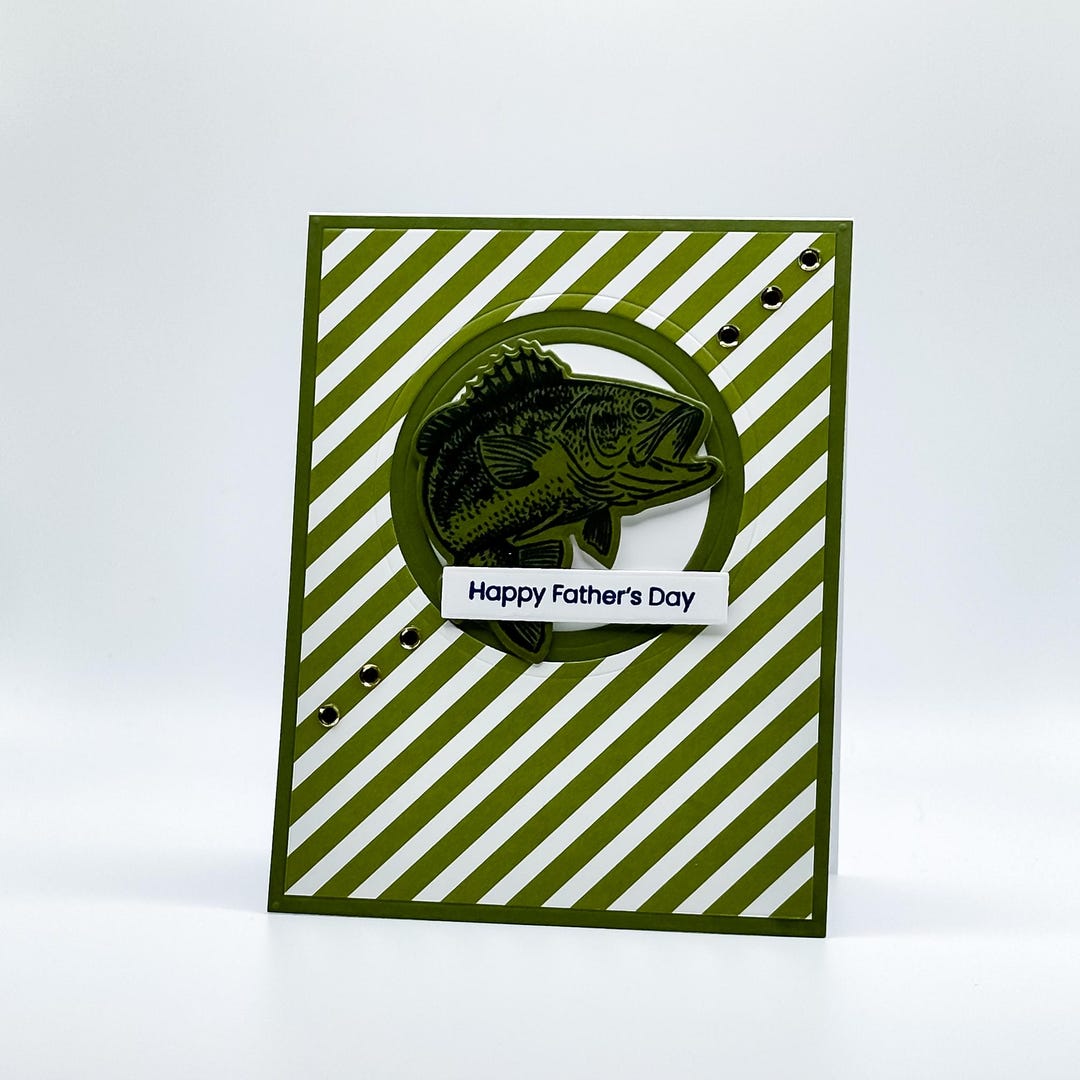 Fishing Father’s Day Card | Handmade Bass Fish Card for Dad ...