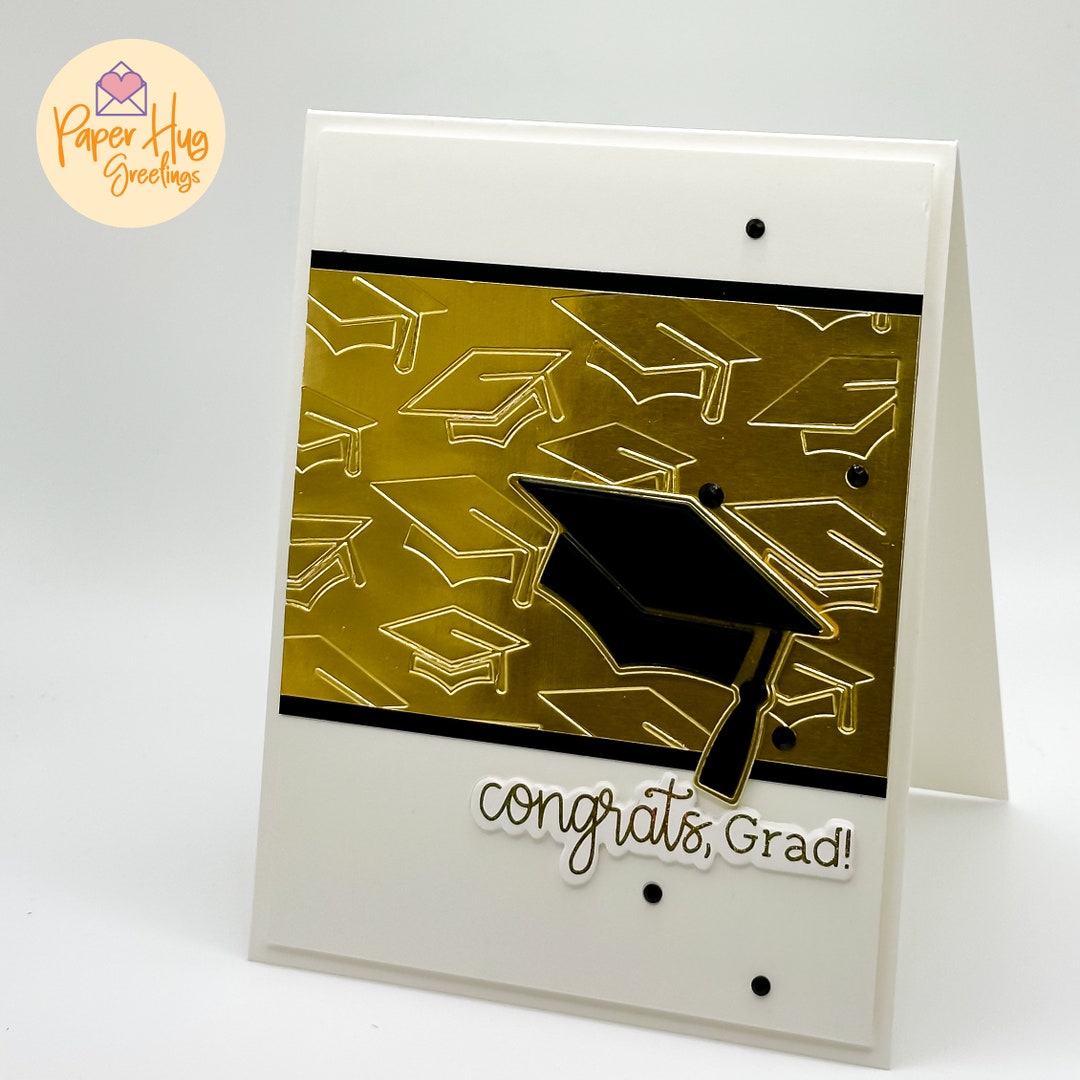 Congrats Grad Handmade Graduation Gold and Black Clean and Simple ...