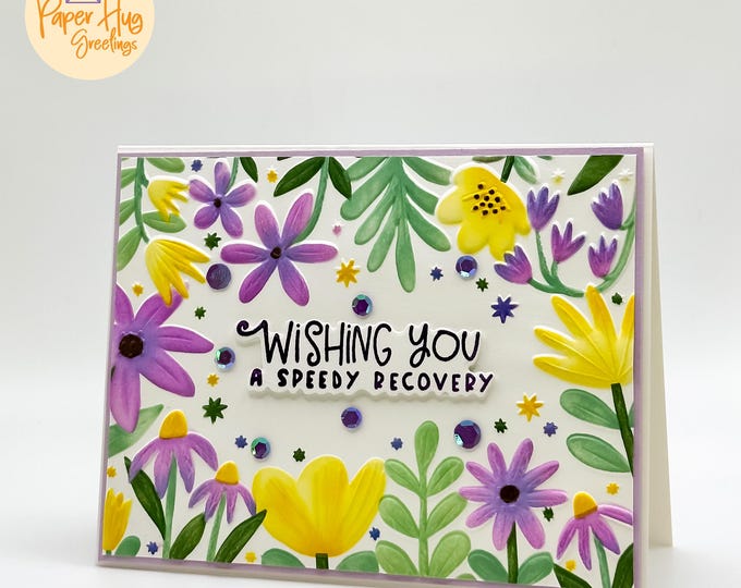 Handmade Speedy Recovery Card Floral Card | Floral Get Well Soon Card ...