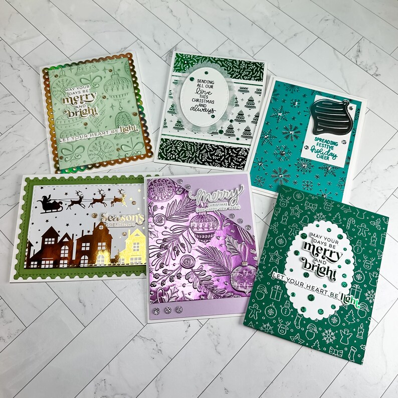 Set of 6 Handmade Christmas Cards, Handmade Holiday Greeting Card Set ...