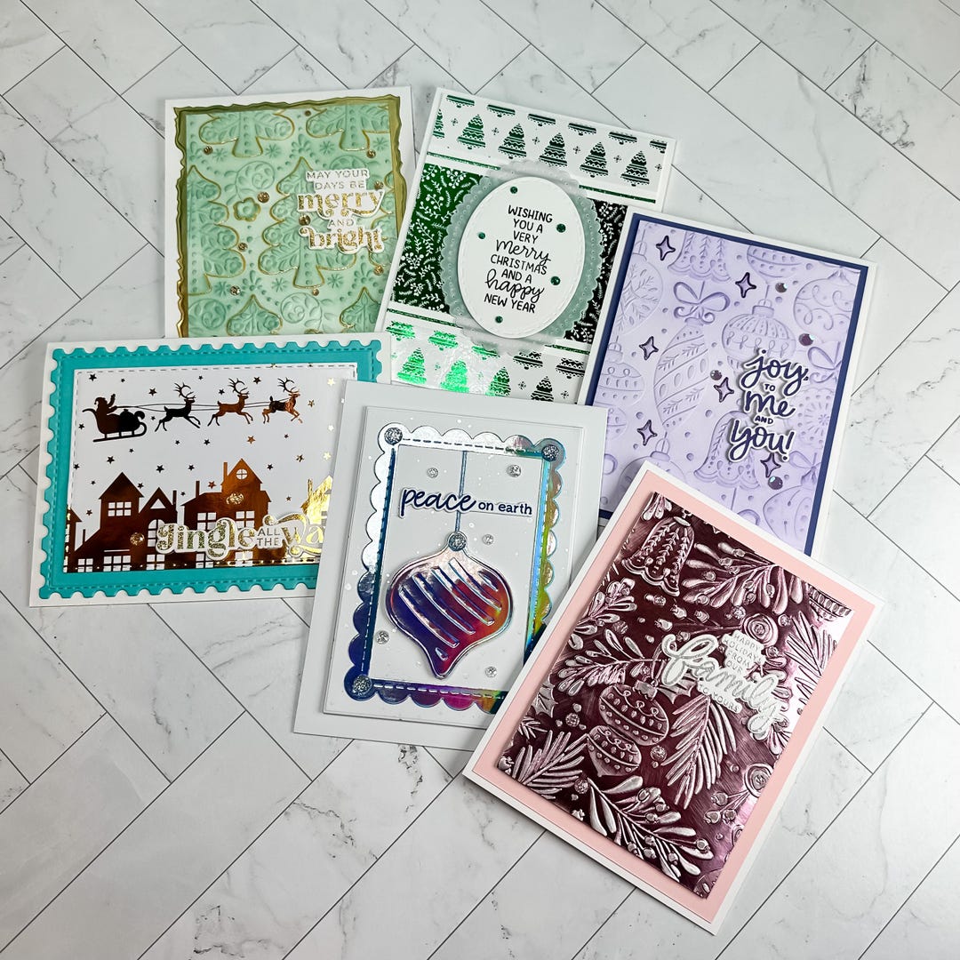 Set of 6 Handmade Christmas Cards, Handmade Holiday Greeting Card Set ...