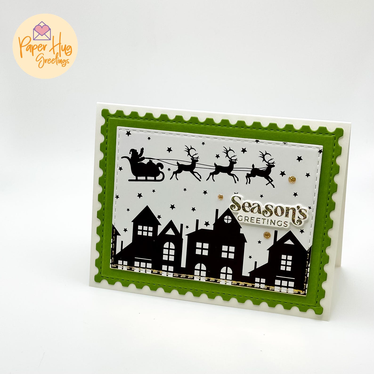 Set of 6 Handmade Christmas Cards, Handmade Holiday Greeting Card Set ...