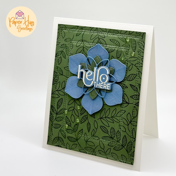 Hello Lovely Handmade Purple Flower Greeting Card, Purple Flower ...