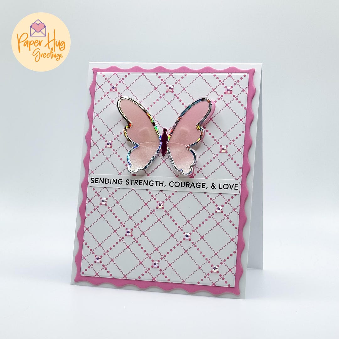 Butterfly Encouragement Card – Handmade “sending Strength, Courage ...