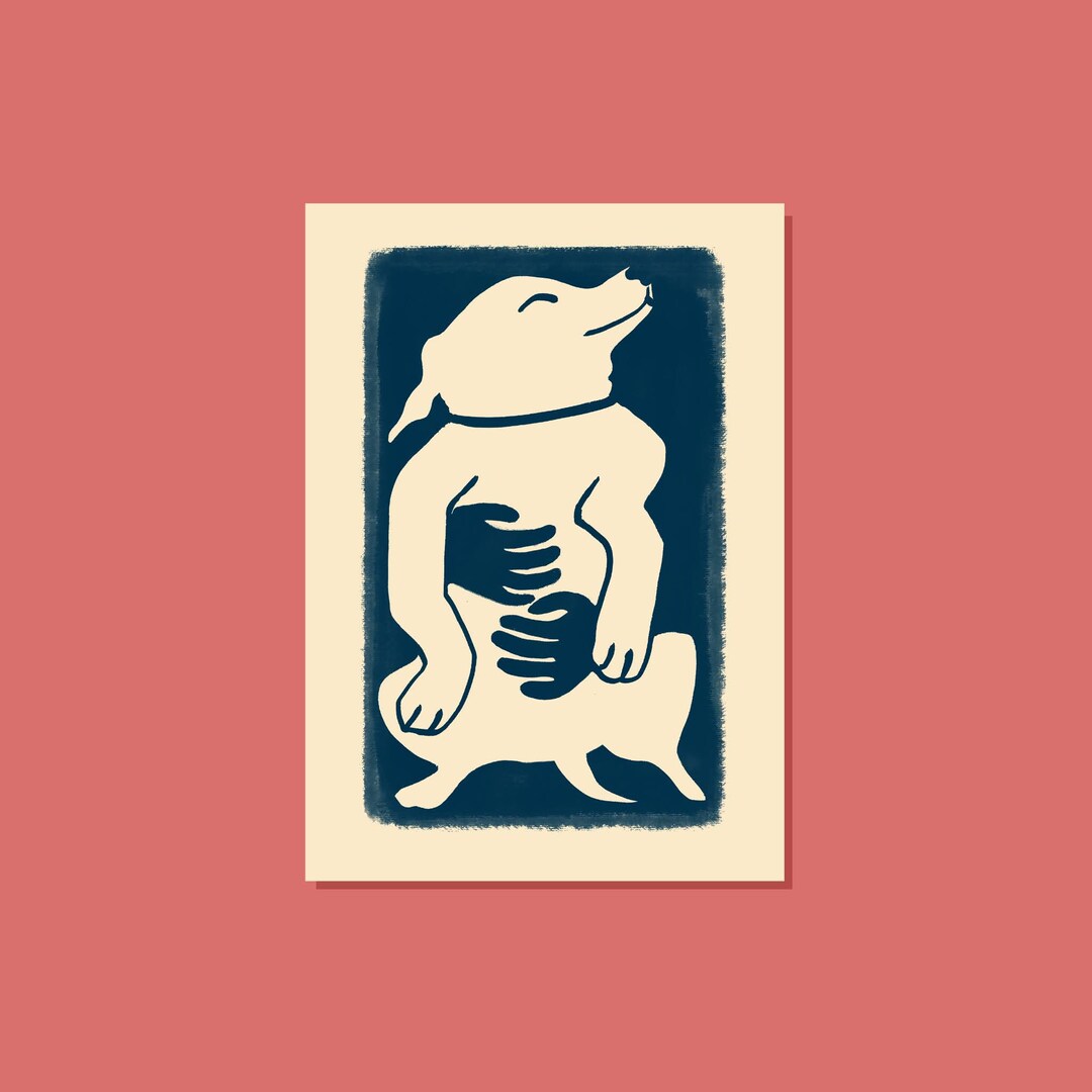 Dog Hug A4 Print (download) - Etsy