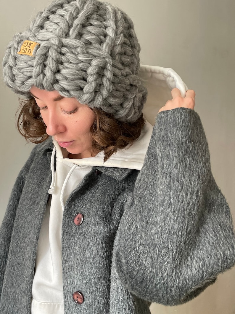 Chunky Knit Hat Chunky Knit Beanie Womens Wool Hat - Etsy