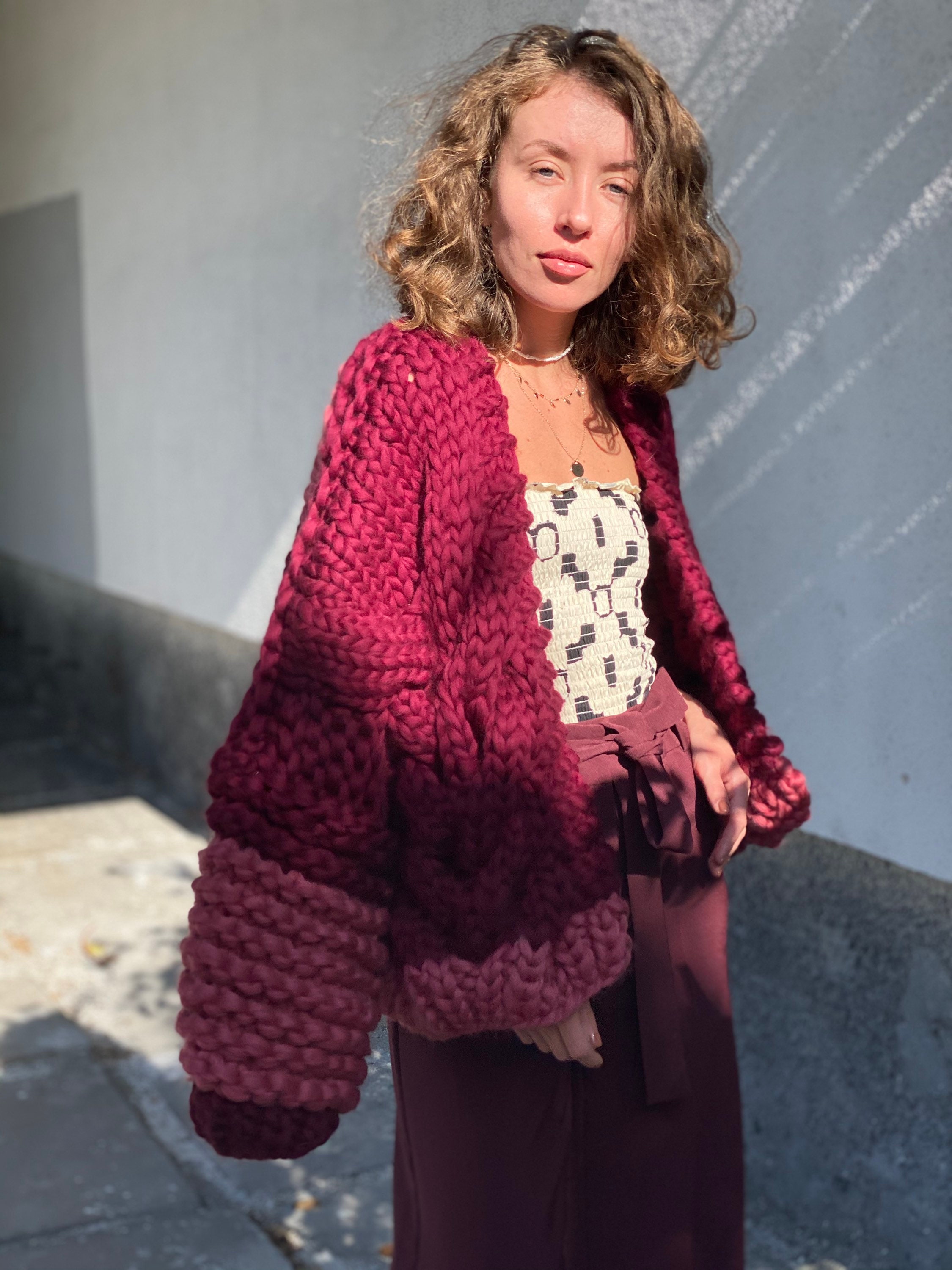 Womens Cable Knit Oversized Cardigan Sweater - Etsy