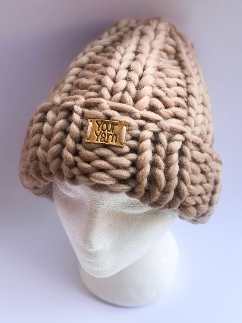 Chunky Knit Beanie Hand Knitted Wool Hat Women's Winter - Etsy
