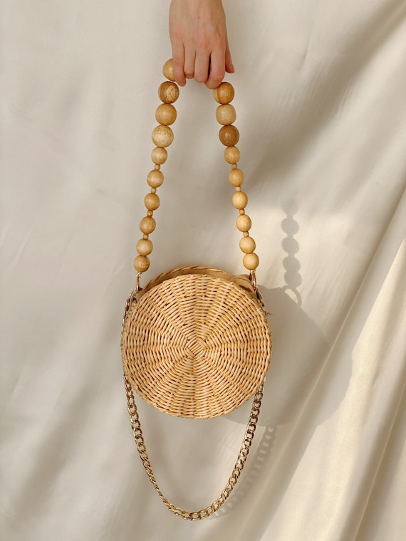 Wicker Round Straw Bag Woven Circle Crossbody Summer Handbag - Etsy