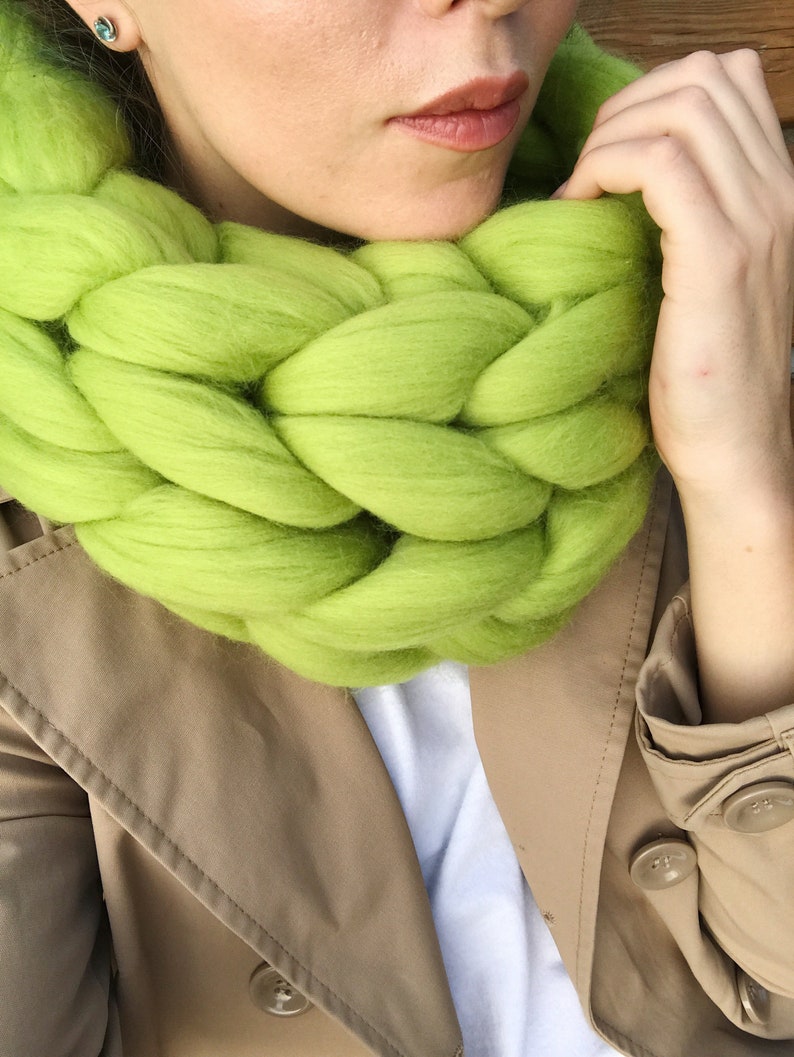 Chunky Knit Scarf Infinity Chunky Scarf Arm Knitted Scarf - Etsy