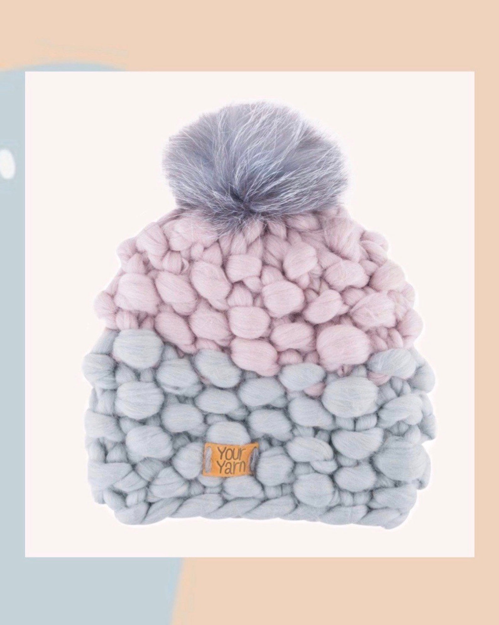 Knit Hat Fur Pom Pom, Bobble Hat, Chunky Knit Hat - Etsy