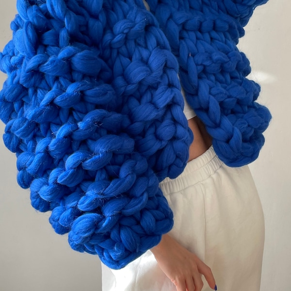 Cropped Super Chunky Cardigan - Etsy