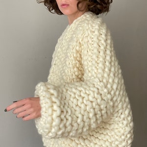 Knitting Digital Pattern Oversized Chunky Knit Cardigan Baloon Sleeves ...