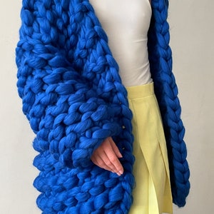 Oversized Knit Cardigan, Chunky Rib-knit Cardigan - Etsy