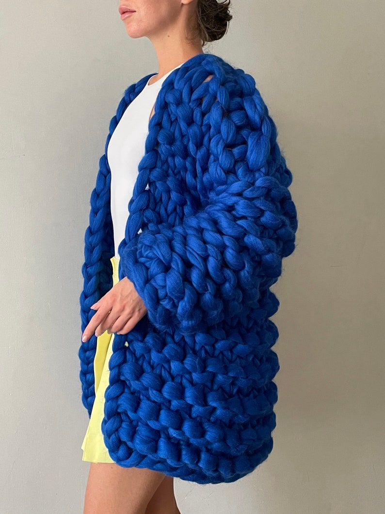 Oversized Knit Cardigan, Chunky Rib-knit Cardigan - Etsy