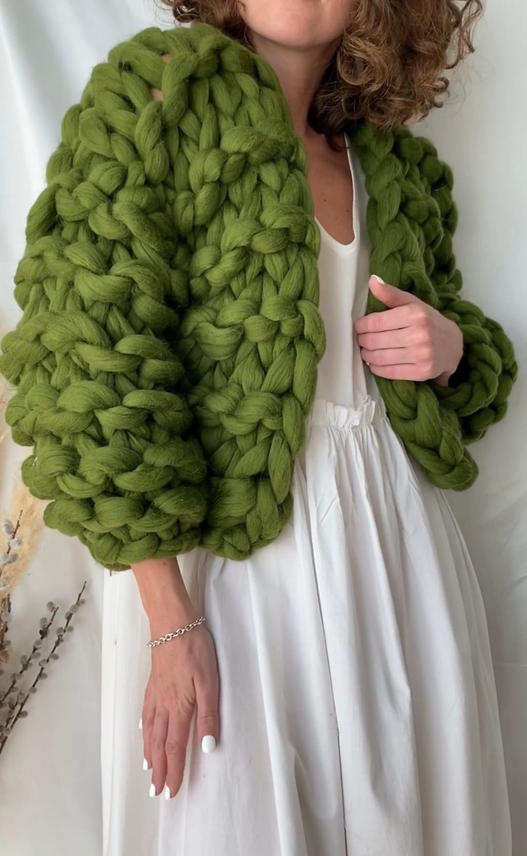 Womens Knitted Crop Wool Cardigan, Chunky Knit Sweater - Etsy