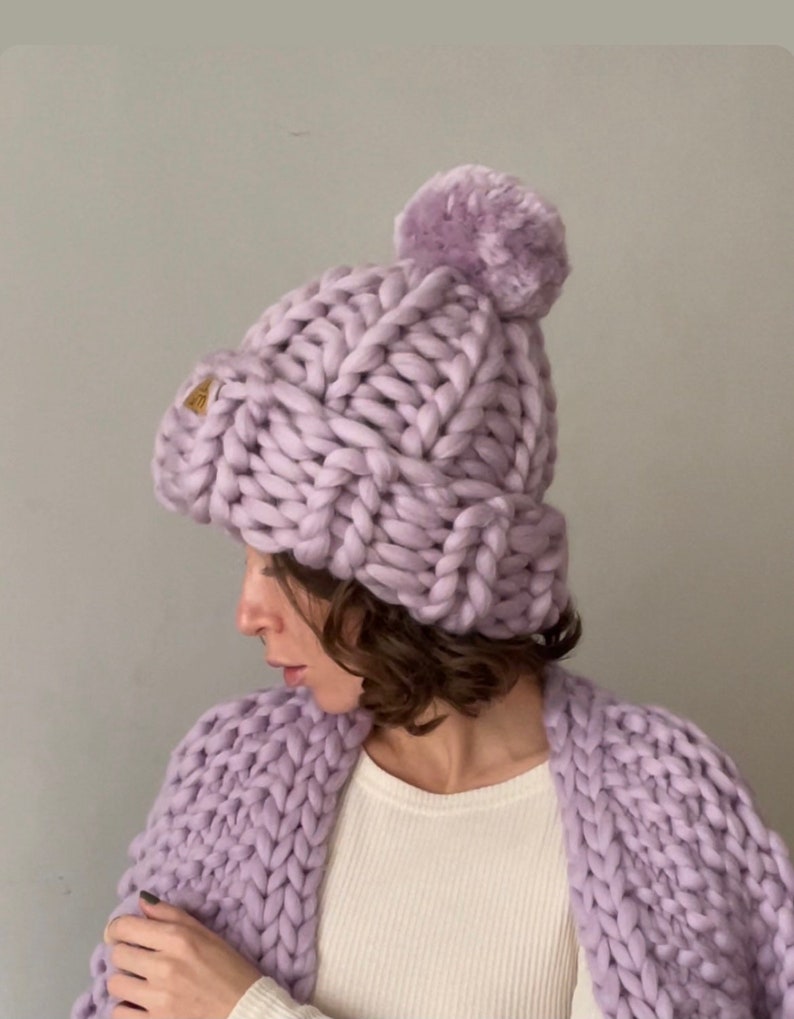 Women's Wool Knit Hat Super Chunky Beanie Chunky Knit - Etsy