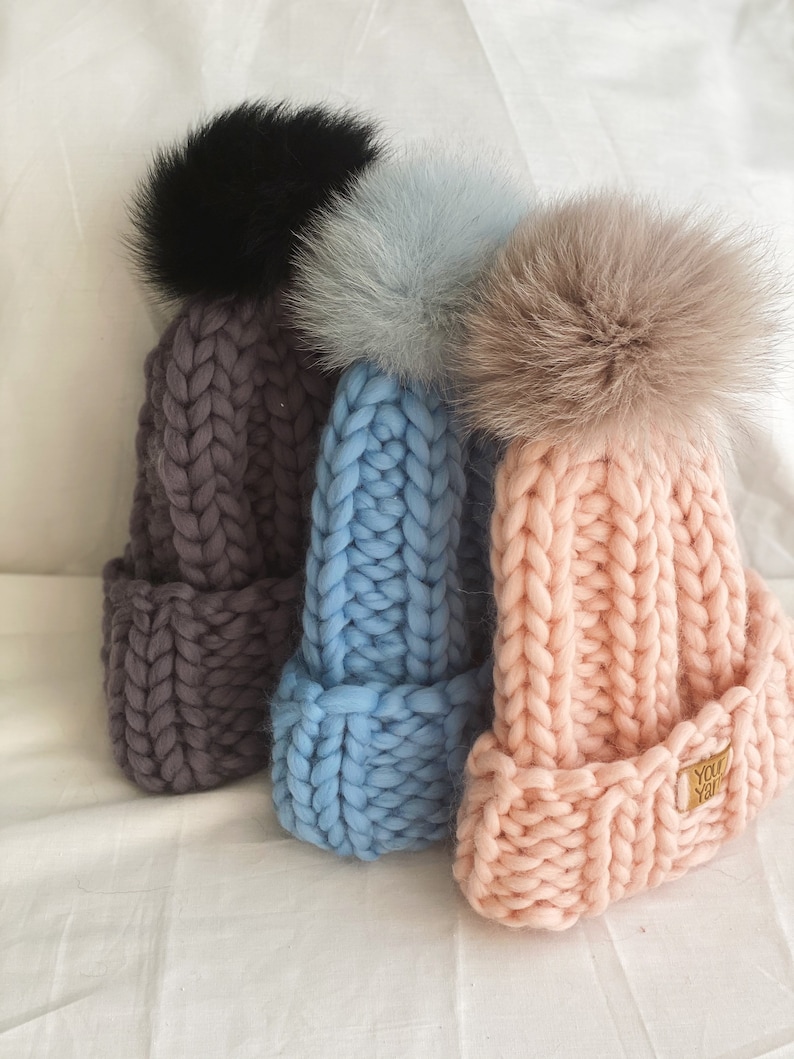 Women's Winter Chunky Knit Hat, Knit Women Beanie - Etsy