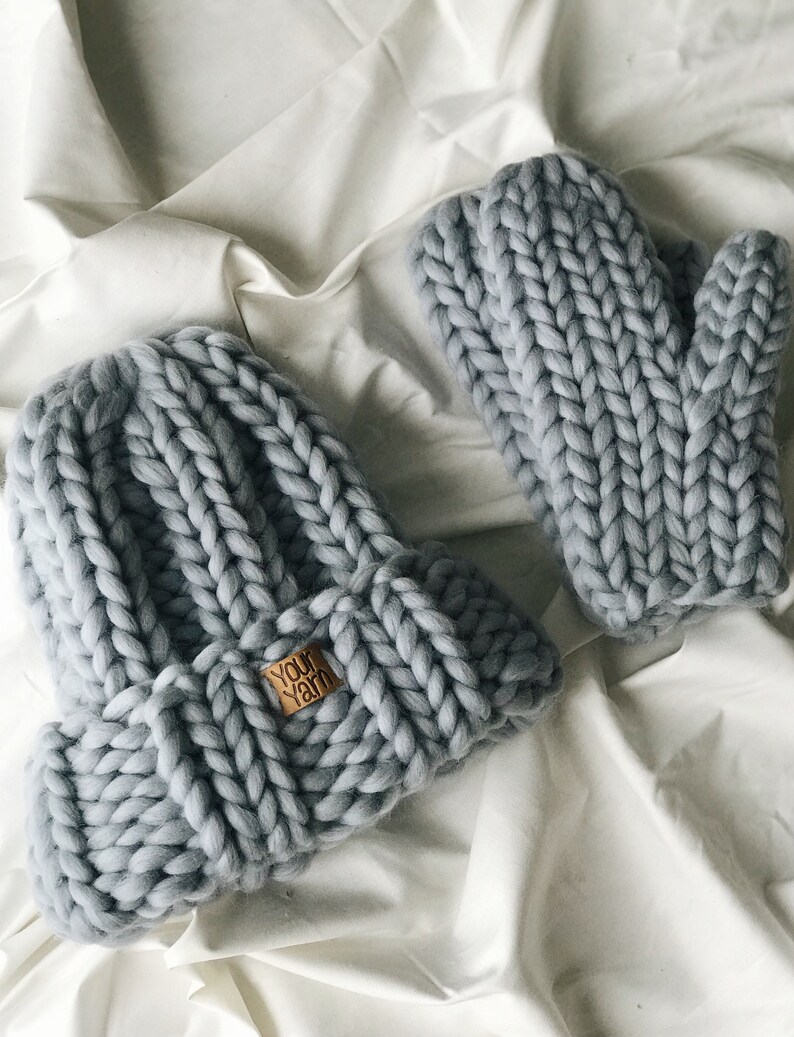 Chunky Knitted Mittens, Wool Mittens, Womens Mittens - Etsy
