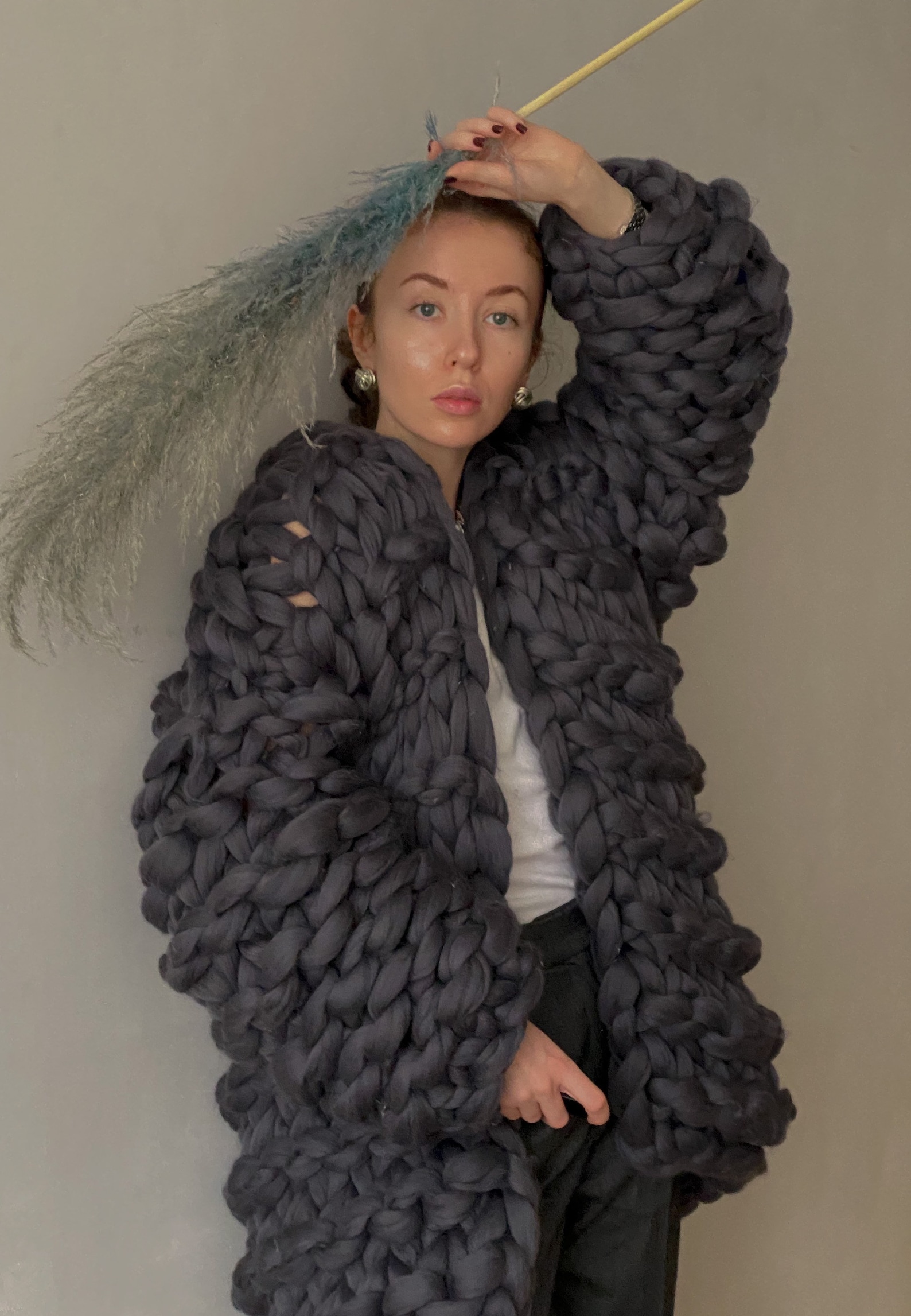 Super Chunky Cardigan, Long Sleeves Knit Cardigan, Oversized Cardigan ...