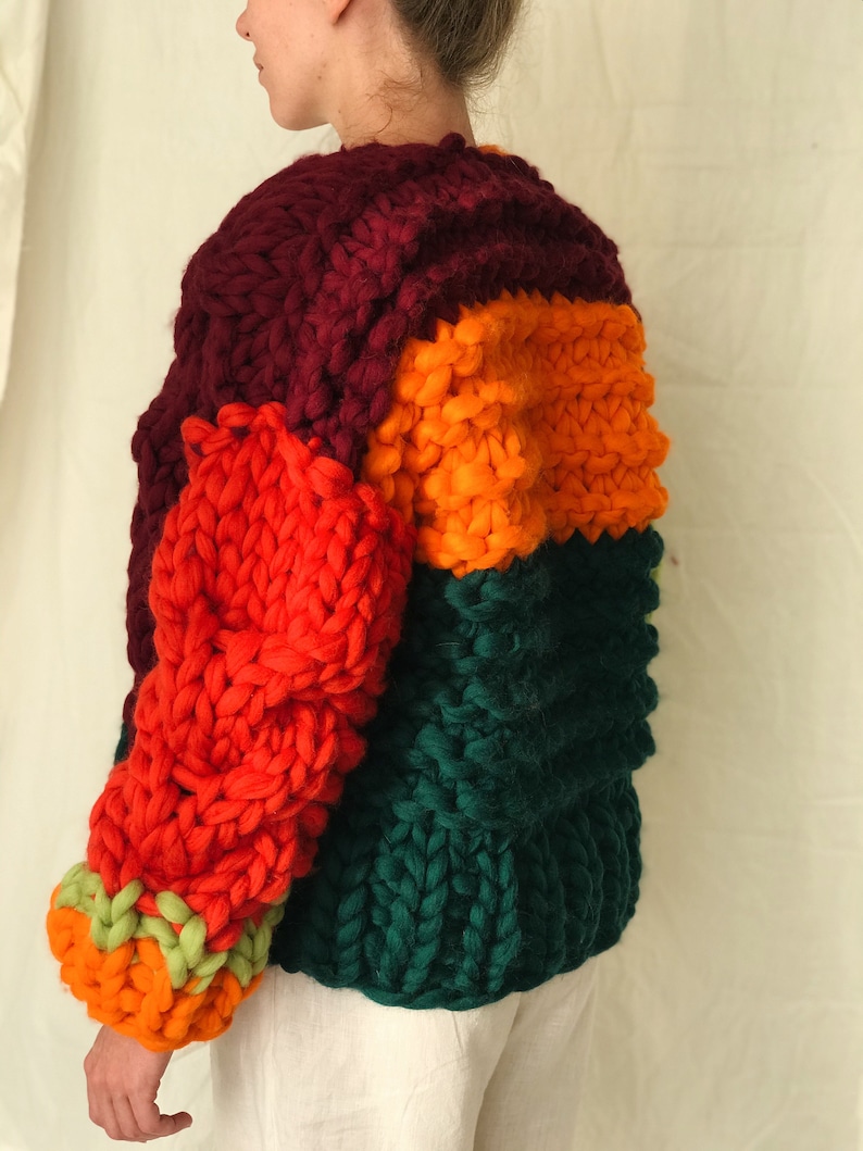 Womens Hand Knit Chunky Cardigan Sweater - Etsy