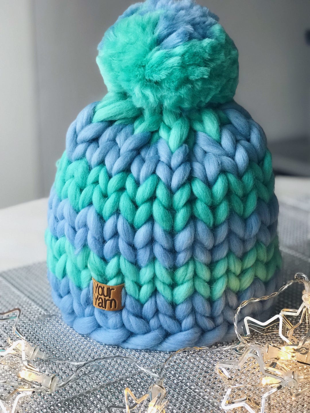 Chunky Hat Pom Pom, Womens Chunky Knit Wool Hat, Chunky Ski Hat - Etsy