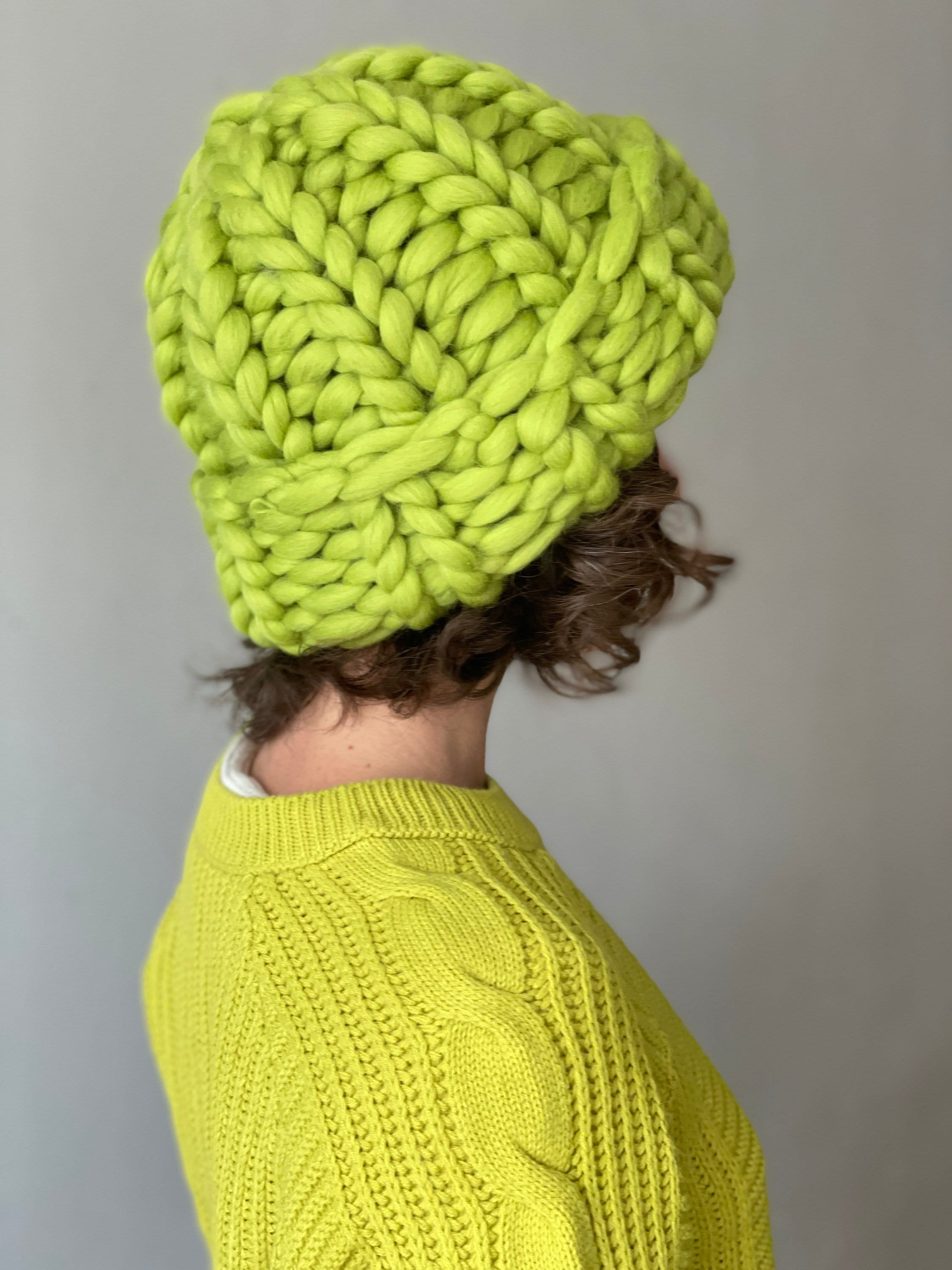 Chunky Hand Knit Hat, Winter Wool Beanie - Etsy
