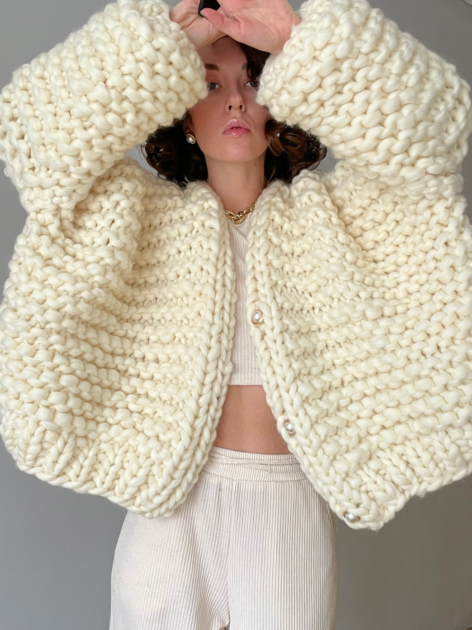 Chunky Knit Oversized Cardigan Sweater - Etsy