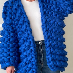 Oversized Knit Cardigan, Chunky Rib-knit Cardigan - Etsy