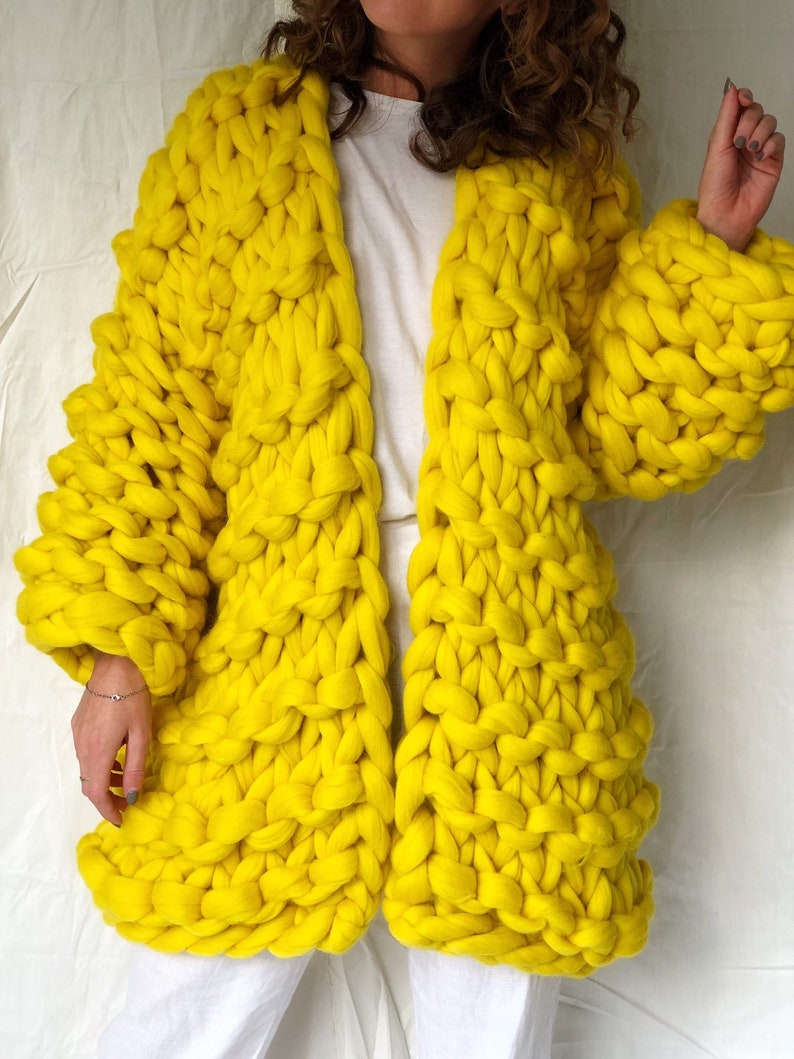 Women's Hand Knitted Chunky Oversized Cardigan - Etsy