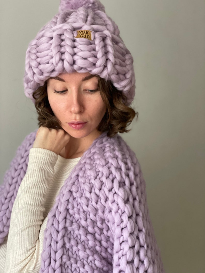 Women's Wool Knit Hat Super Chunky Beanie Chunky Knit - Etsy Canada