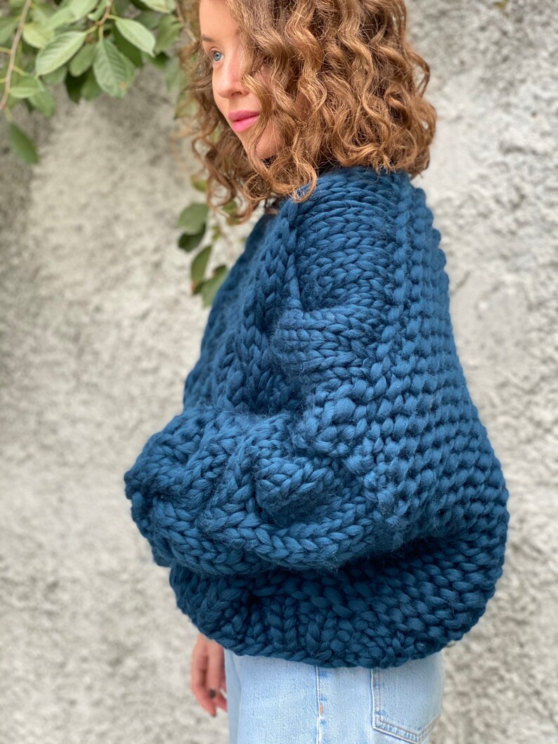 Cozy Cable Knit Cardigan, Chunky Wool Cardigan - Etsy