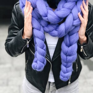 Chunky Chain Scarf, Chunky Knit Scarf, Arm Knitted Scarf - Etsy