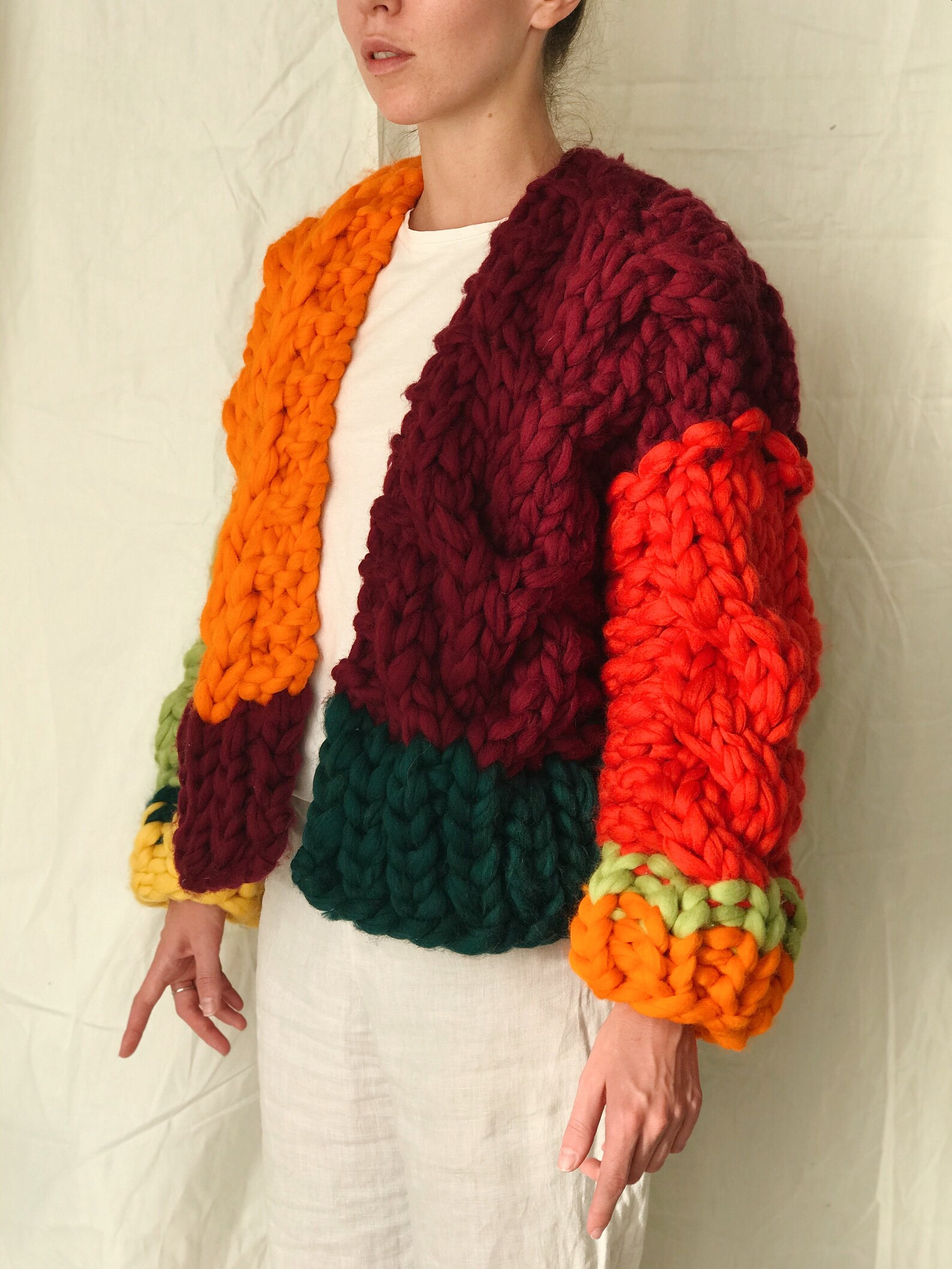 Womens Hand Knit Chunky Cardigan Sweater - Etsy