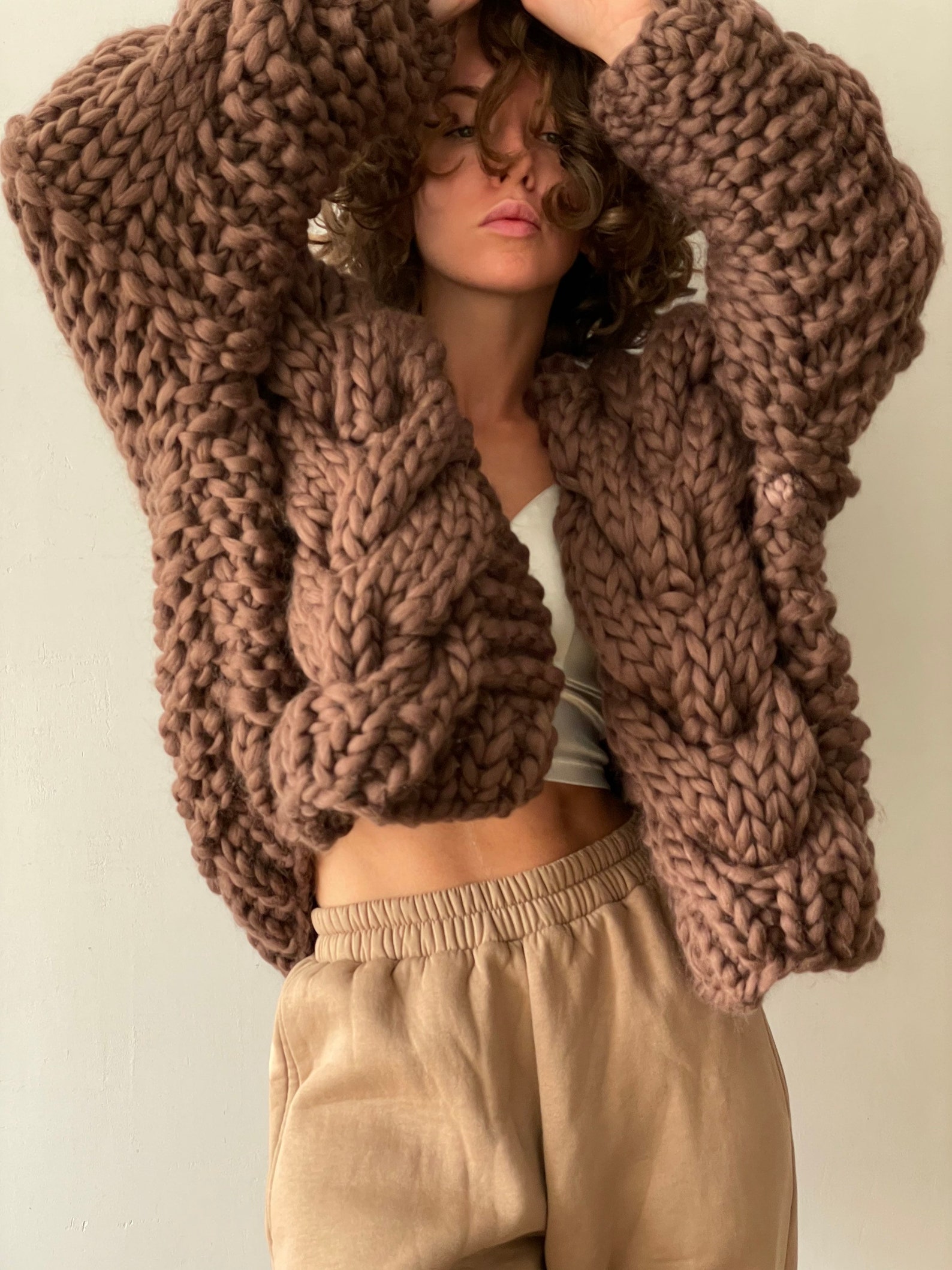 Cable Knit Cardigan Chunky Wool Crochet Cardigan - Etsy