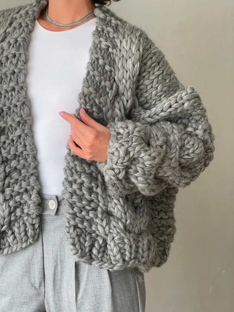 Chunky Hand Knitted Oversized Cardigan - Etsy
