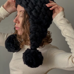 Ear Flap Knit Hat, Chunky Knit Winter Hat With Ears - Etsy