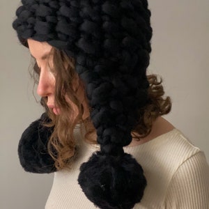 Ear Flap Knit Hat, Chunky Knit Winter Hat With Ears - Etsy
