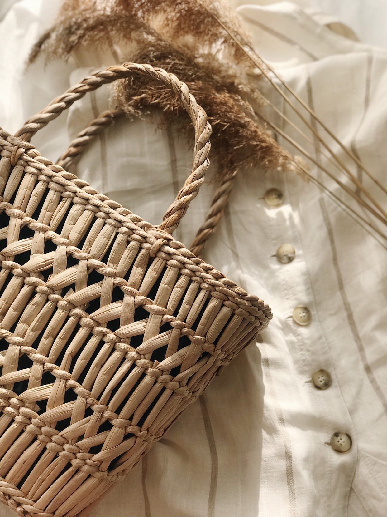 Straw Bag Straw Handbag Straw Basket Beach Bag Straw Tote | Etsy