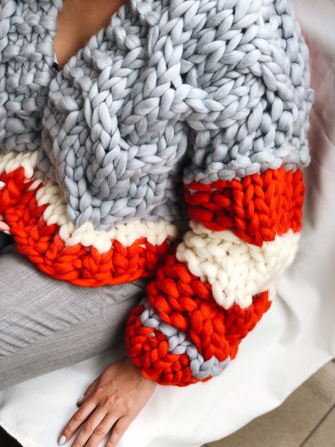 Chunky Cable Knit Cardigan Crochet Wool Sweater Cardigan - Etsy