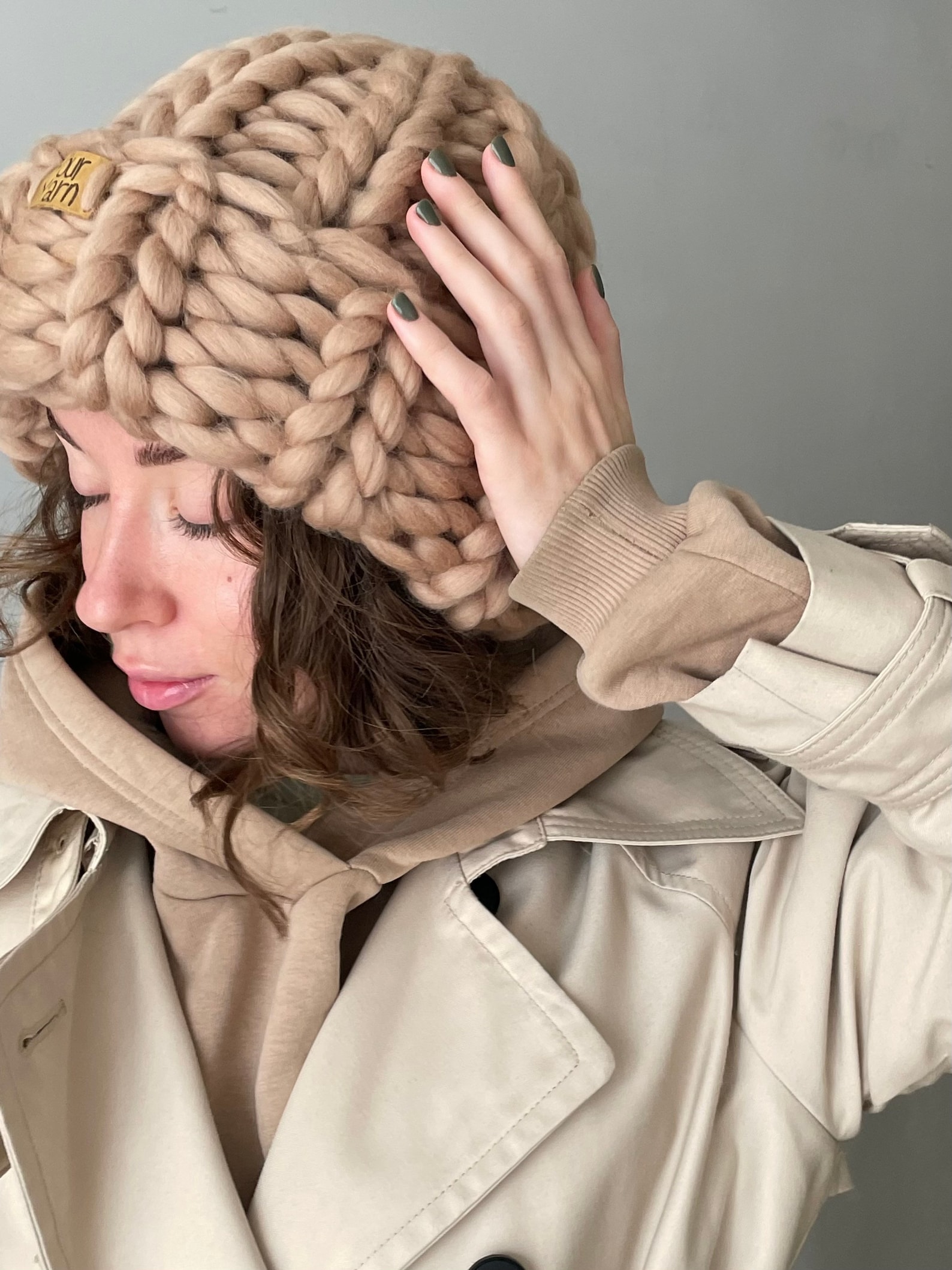 Women's Wool Knit Hat, Super Chunky Beanie, Chunky Knit Beanie, Winter ...