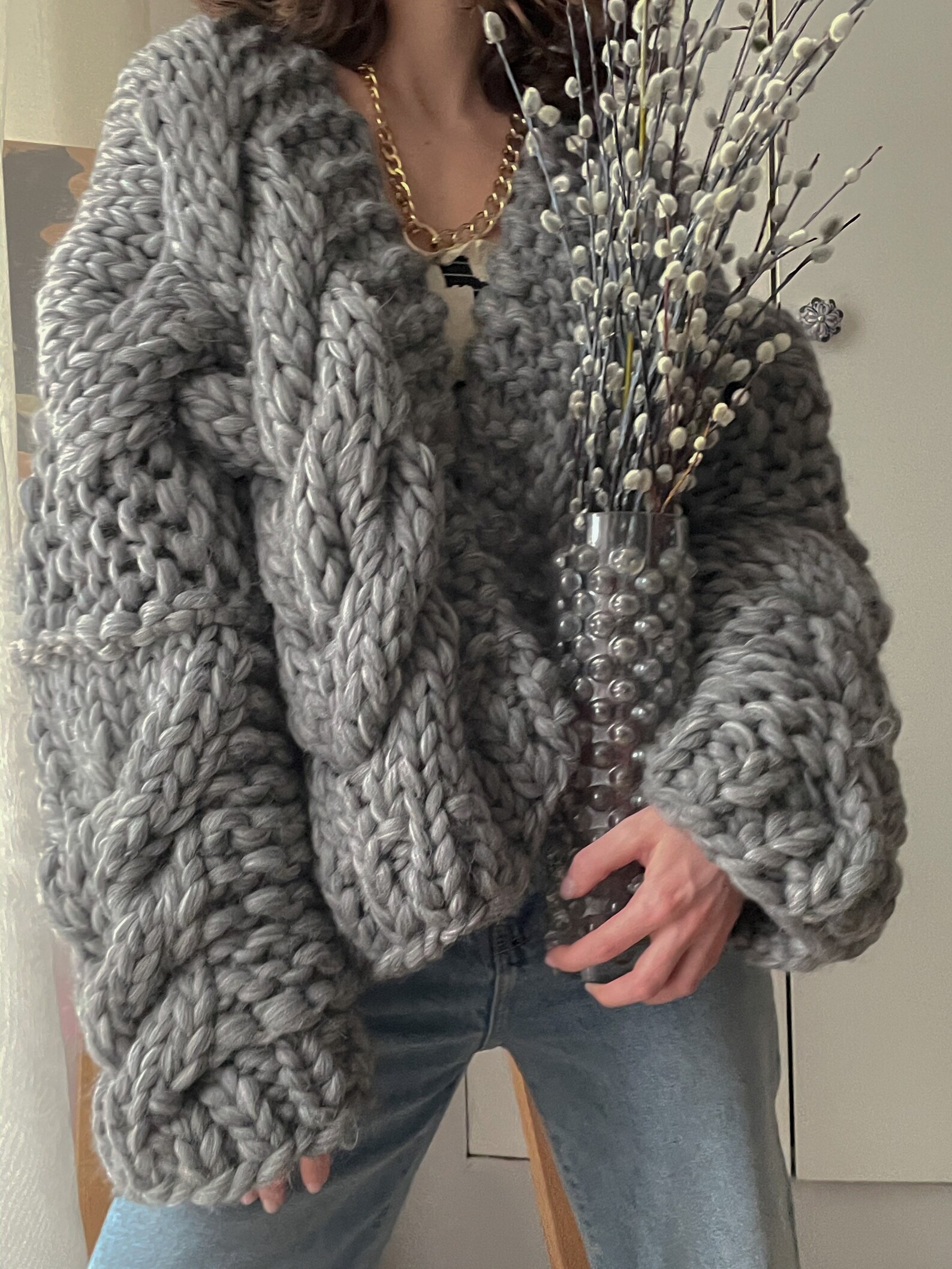 Chunky Hand Knitted Oversized Cardigan - Etsy