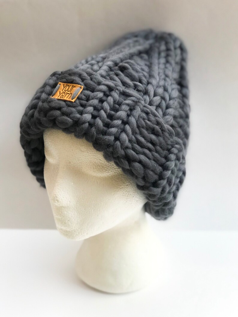 Chunky Knit Beanie Hand Knitted Wool Hat Women's Winter - Etsy