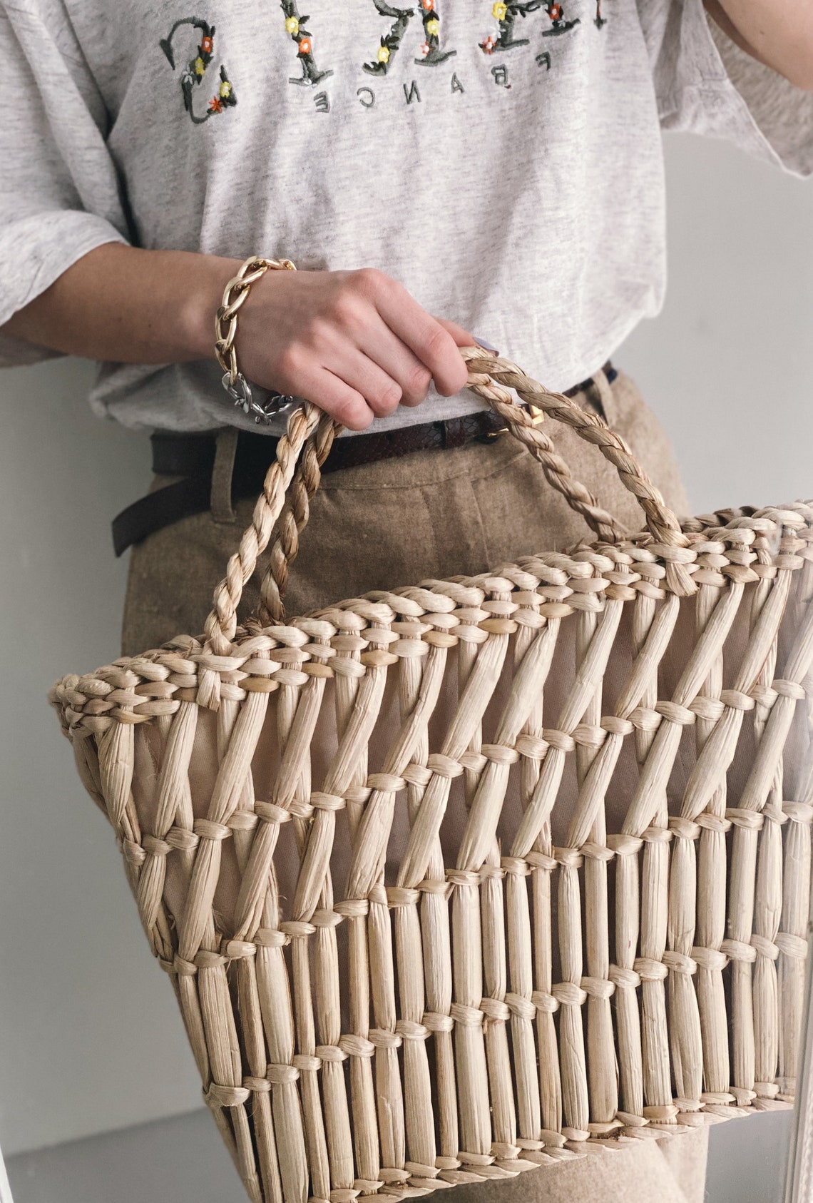 Straw Bag Straw Handbag Straw Basket Beach Bag Straw Tote | Etsy