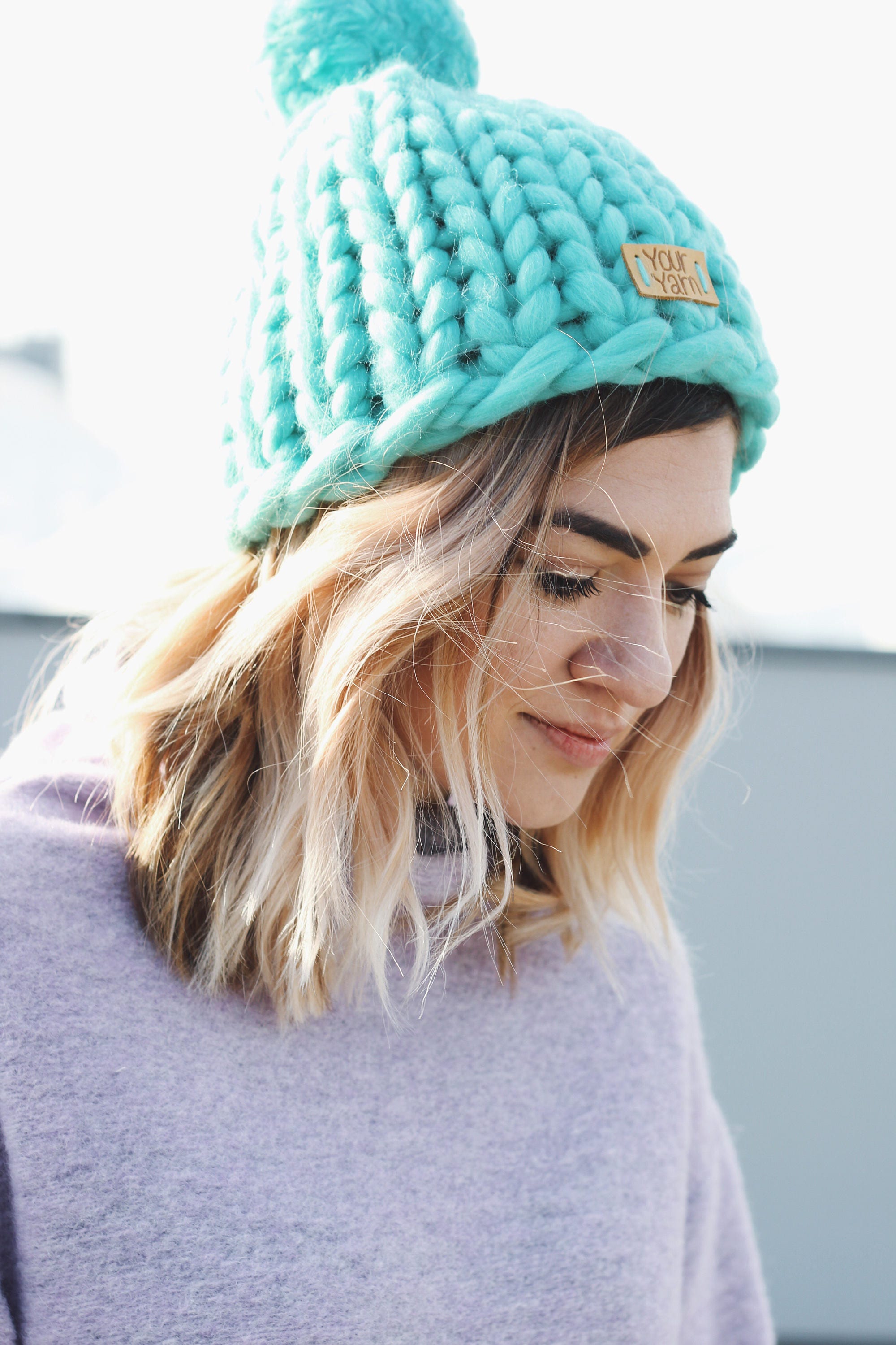 Womens Pom Pom Hat Knit Hat With Pom Pom Chunky Knit Hat | Etsy