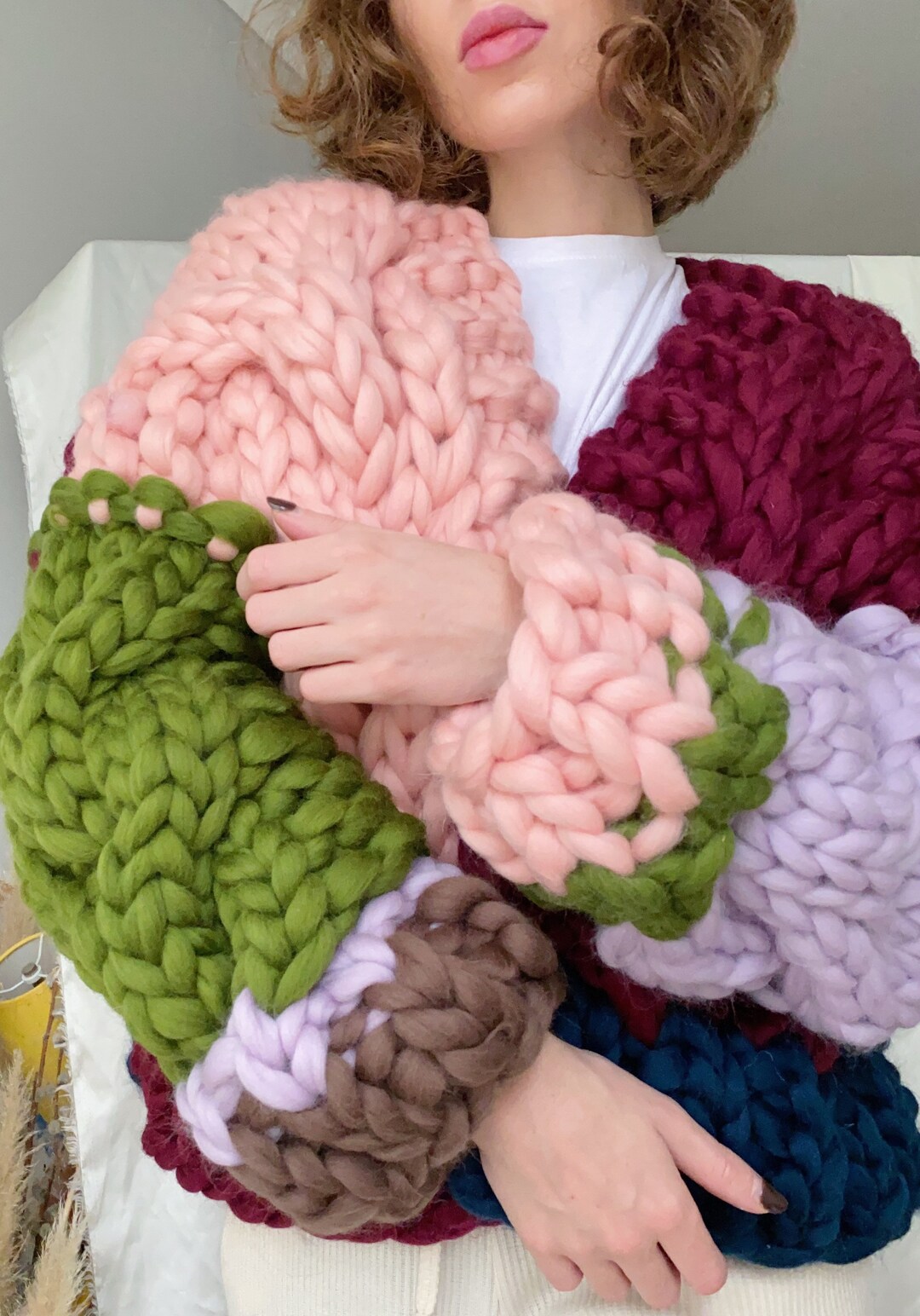 Chunky Hand Knit Wool Oversized Cardigan Women - Etsy